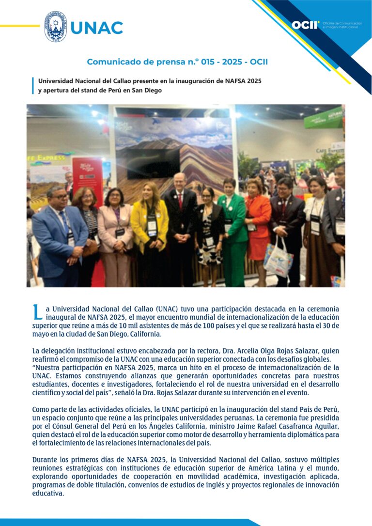 Comunicado de prensa N.° 015 – 2025 – OCII – Universidad Nacional del ...
